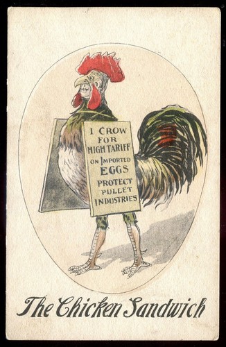 US POLITICS Postcard 1910s Humor Tariffs on Poultry | eBay