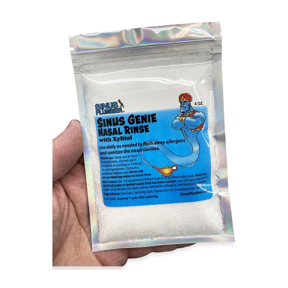 Sinus Genie Nasal Rinse with Xylitol – 4 oz Pouch - Sinus Allergy Cold ...