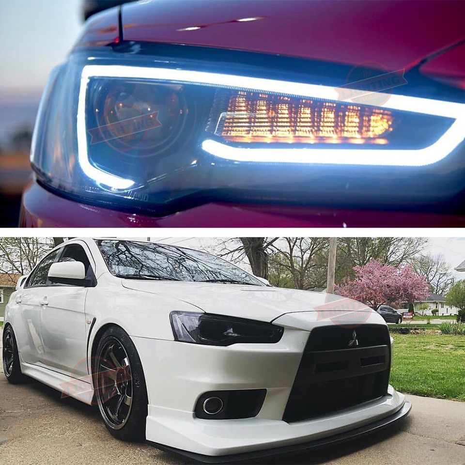 Repackaged Black Headlights For Mitsubishi Lancer / EVO X 08-17 Bi ...