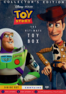 TOY STORY ULTIMATE TOY BOX , 3 PACK DVD SET, NEW IN FACTORY SEALED BOX ...