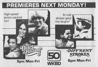 1984 WKBD DETROIT TV GUIDE AD~THE DUKES OF HAZZARD & DIFF'RENT STROKES ...