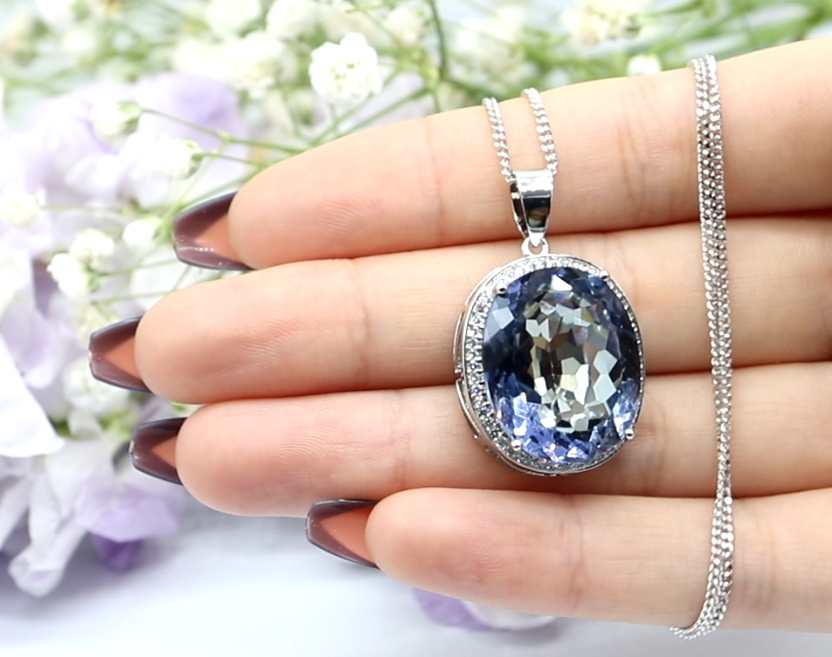 Buy 2 get 1 free Big Oval Gemstone Fire Rainbow Violet Topaz Gift ...