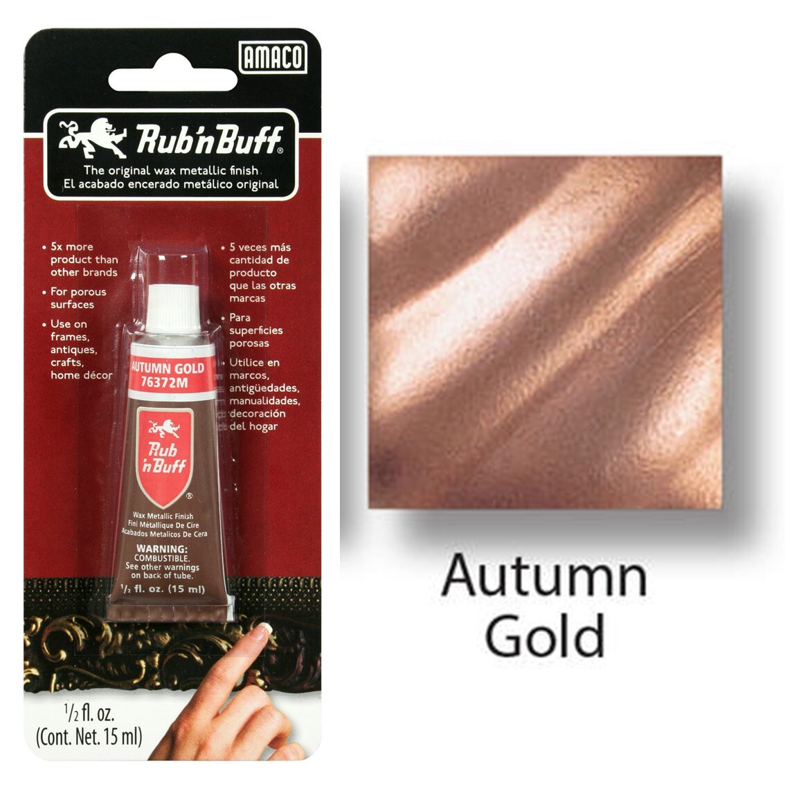 Amaco Rub n Buff Metallic Finish Pigments Wax 15ml Tubes 9 Colors ...