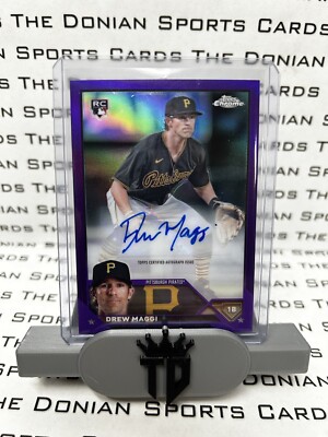 2023 Topps Chrome Rookie Drew Maggi RC Purple /250 Auto - Pirates #AC ...