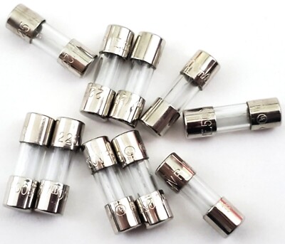 Lot of 100 AG 250 Volt 10 Amp 5MM X 20MM Glass Fuses Fast Acting Brand ...