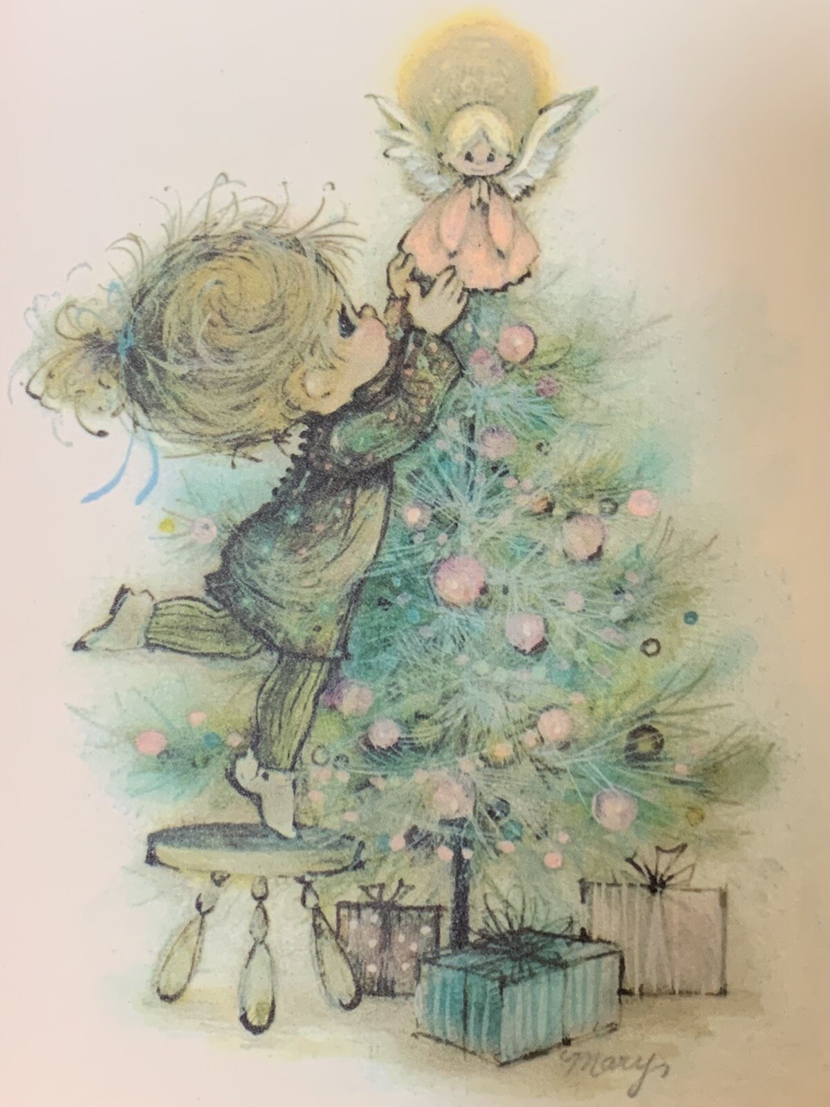 Vintage Mary Hamilton Hallmark Charmers Christmas Card New NOS Unused ...