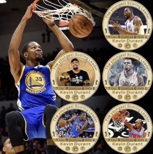 Kevin Durant GSW Warriors/ Phoenix Suns 5X Gold Coin inc display box ...