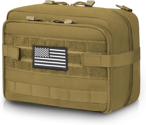 Jueachy Tactical Molle Pouch Large Admin Bag Utility Tool Pouches Large, Tan | eBay