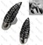 CRYSTAL rhinestone LONG CLAW RING nail TALON black/silver GOTH,PUNK ...