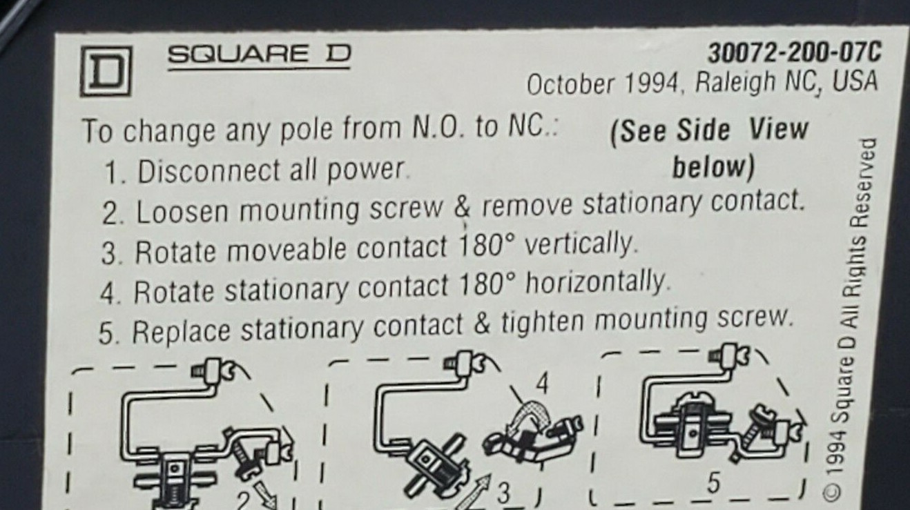 Square D 8903lo40v02 4 Pole Lighting Contactor Lr60905 for sale online ...
