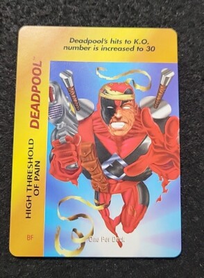 FLEER MARVEL 1995 OVERPOWER CARD GAME HIGH THRESHOLD OF PAIN -DEADPOOL ...