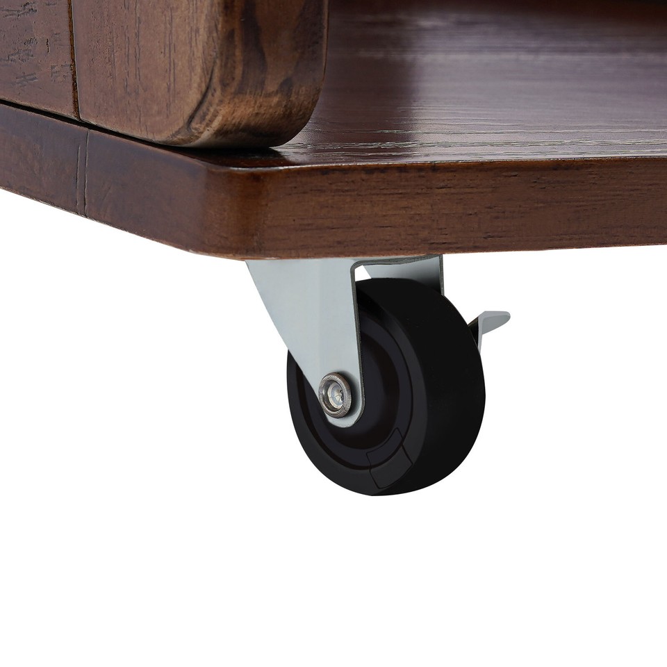 40*60*60cm 2-Tier Wood End Table Max 10kg Side Table Couch Table W ...