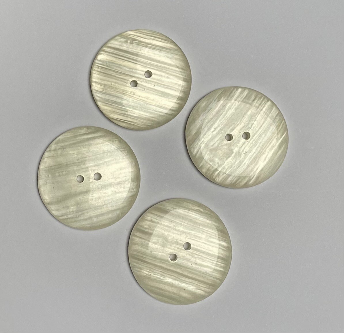 4 Extra Large White Buttons 34mm Flat Backed 2 Hole B22-3 Aussie Seller ...