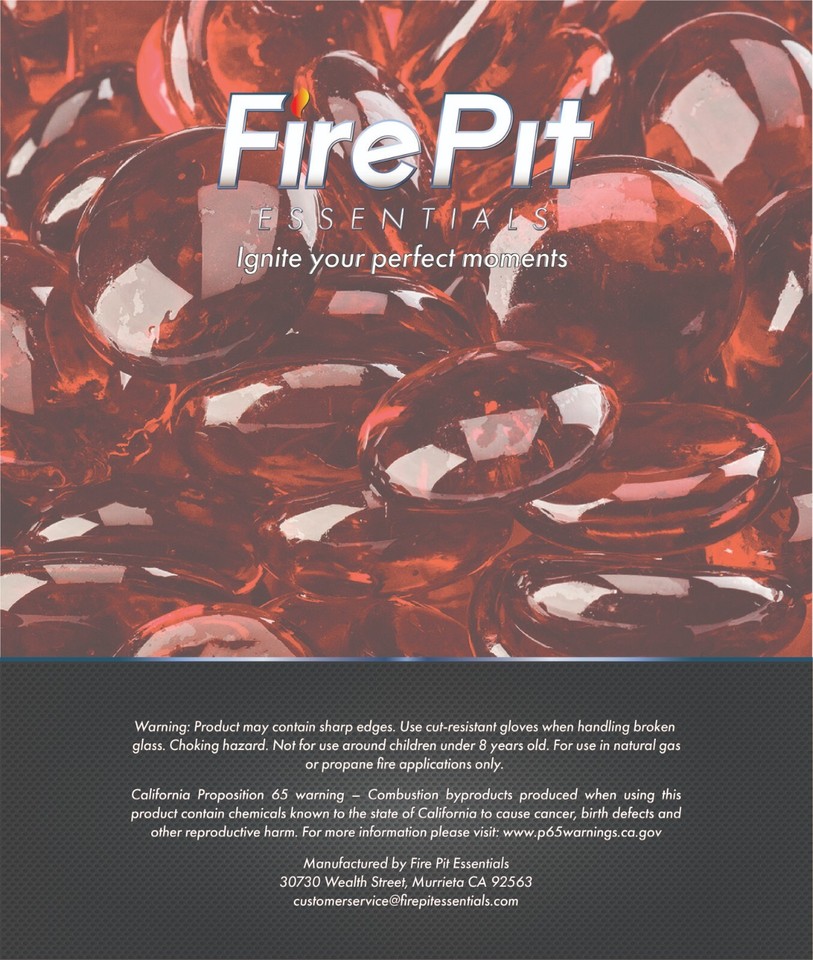 Ruby - Fire Glass Beads for Indoor and Outdoor Fire Pits or Fireplaces ...