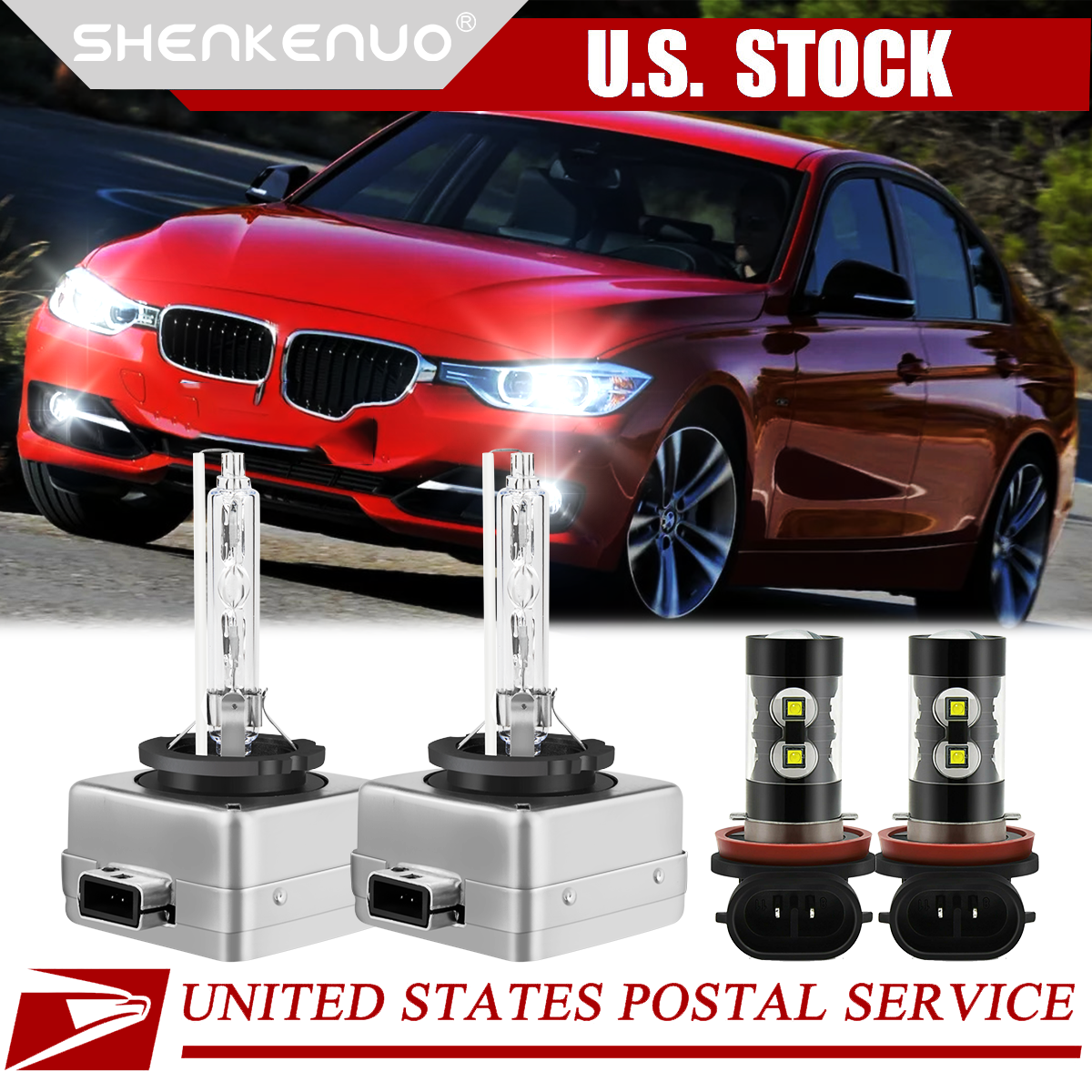 For 2009-2013 BMW 328i Front HID Headlight Hi/Lo Beam Daytime Running ...