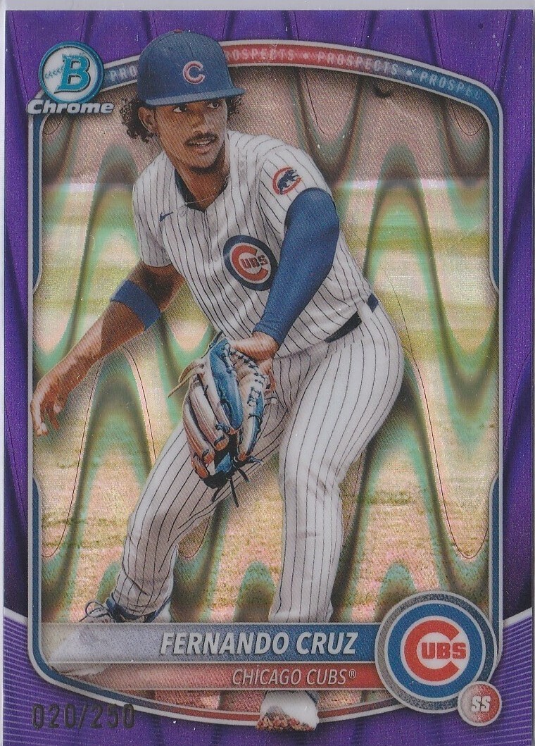 2025 Bowman - Chrome Prospects Fernando Cruz #BCP-110 Purple Raywave ...