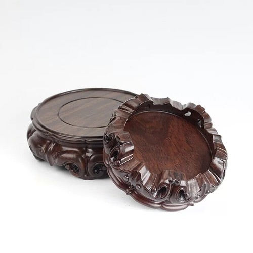 Rosewood pedestal solid wood round Base Display stand For vase statue ...
