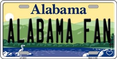 Alabama Fan Novelty Metal License Plate Tag | eBay