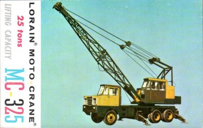 Vintage Lorain Moto Crane MC-325 Construction Equipment Postcard 1950s ...