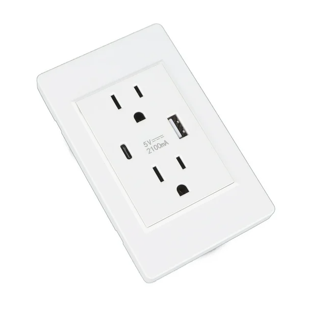 Dual Wall Outlet with USB Ports Charger AC Power Receptacle Plate Panel ...