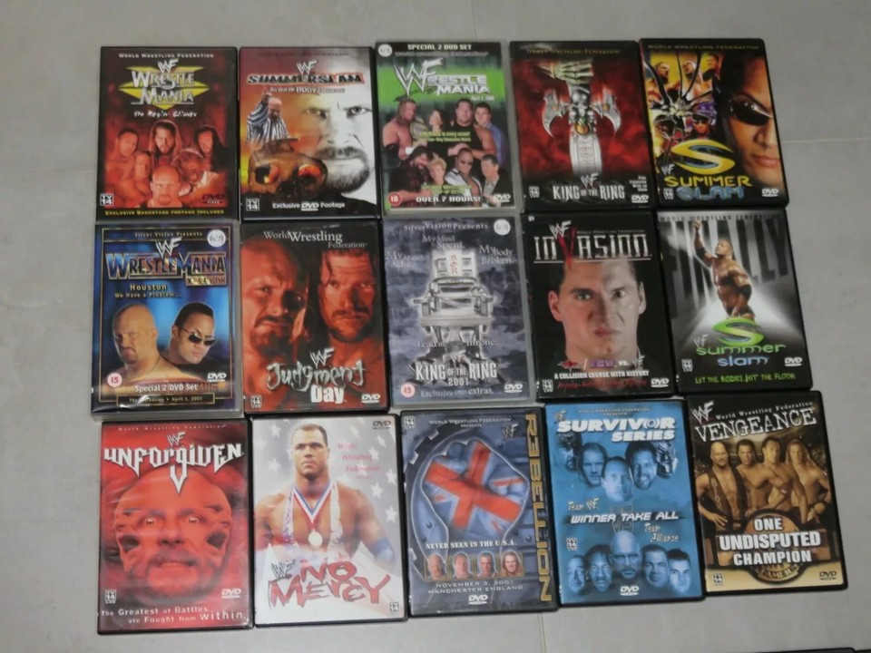 WWE / WWF DVD Blu-Ray Lot Bundle RARE OOP PPV Anthology Sampler +240 ...