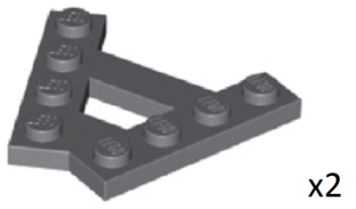 LEGO 15706 Dark Bluish Gray Wedge Plate A-Shape with 2 Rows of 4 Studs ...