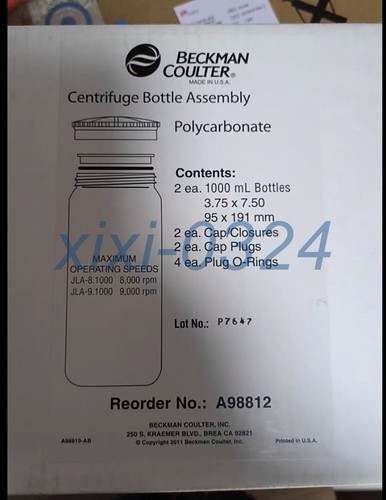 1pcs NEW Beckman Coulter A98812 1000ml centrifuge bottle with lid ...