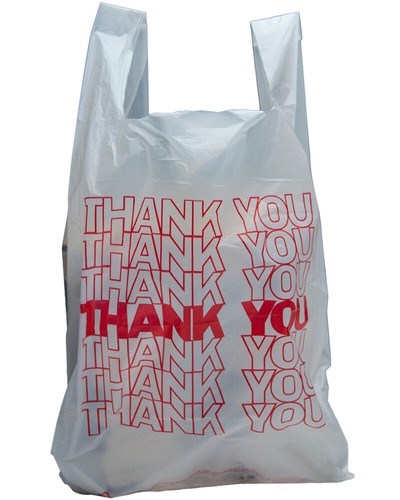 WHITE THANK YOU T-SACK 18 X 7 X 28 PLASTIC BAGS *250 COUNT* | eBay