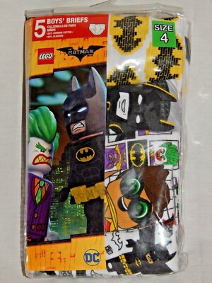 Batman Lego Movie Boys Size 4 Underwear Briefs White New Joker Comic ...
