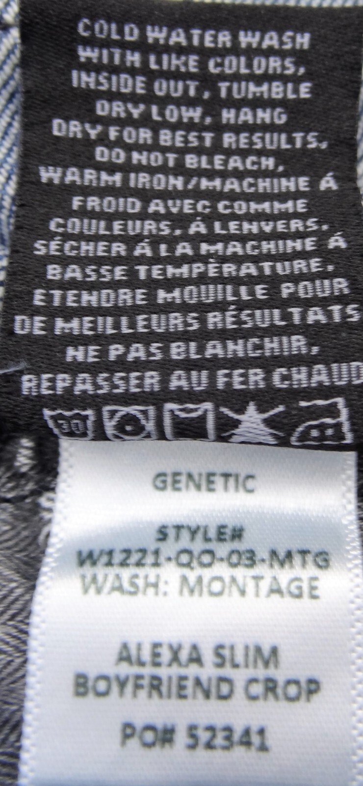 GENETIC Alexa Slim Boyfriend Crop Montage Dark Wash W… - Gem