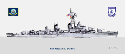 USS Orleck in 50s DD-886 Ship Print US Navy | eBay