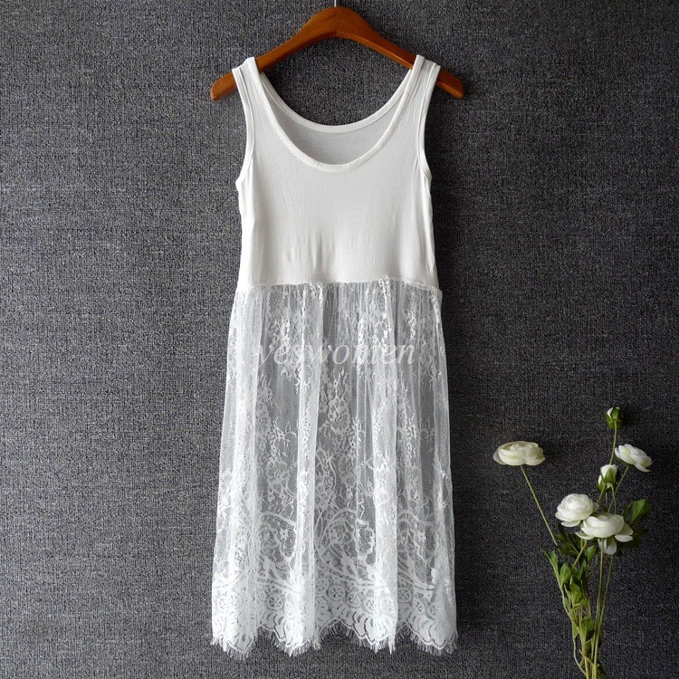 Women Lace Trim Top Extender For Dress Shirt Lengthen ,Long Tank Top ...