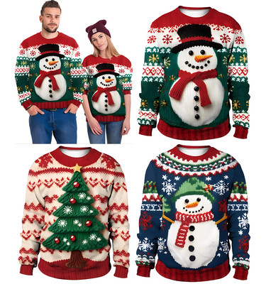 Creative Crazy Ugly Christmas Sweater Top Unisex Crazy Prank Fancy ...