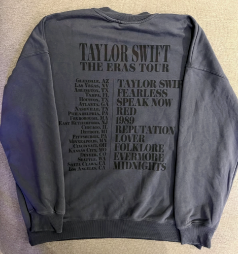 Taylor Swift Eras Tour Blue Crewneck - LARGE Size - Official ...