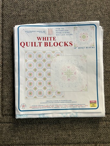 Jack Dempsey Needle Art White Blocks Interlocking Lace Tulips Item 732 ...