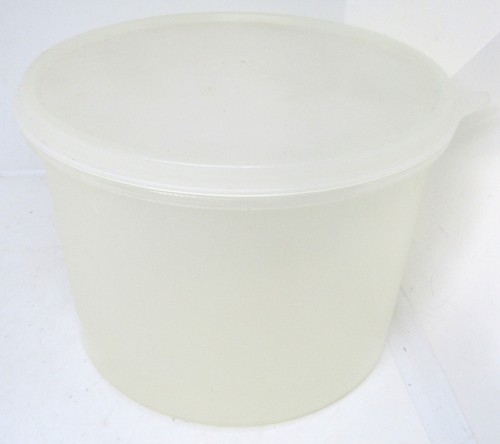Tupperware Clear Round Lidded Storage Container. Measures 5" Tall and 7 ...