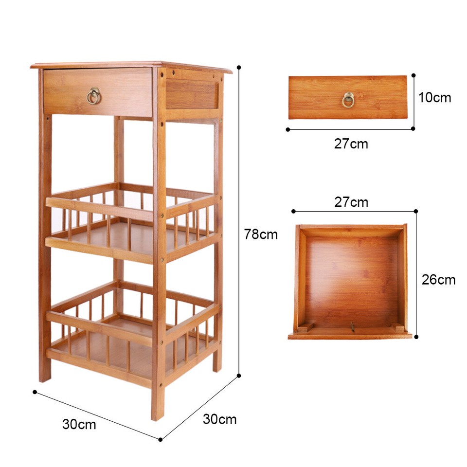 Telephone Table Plant Stand Bedside End Table Hall Lamp Wood Unit Side ...