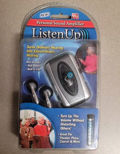 New, Sealed AS SEEN ON TV Listen Up Personal Sound Amplifier With Ear ...