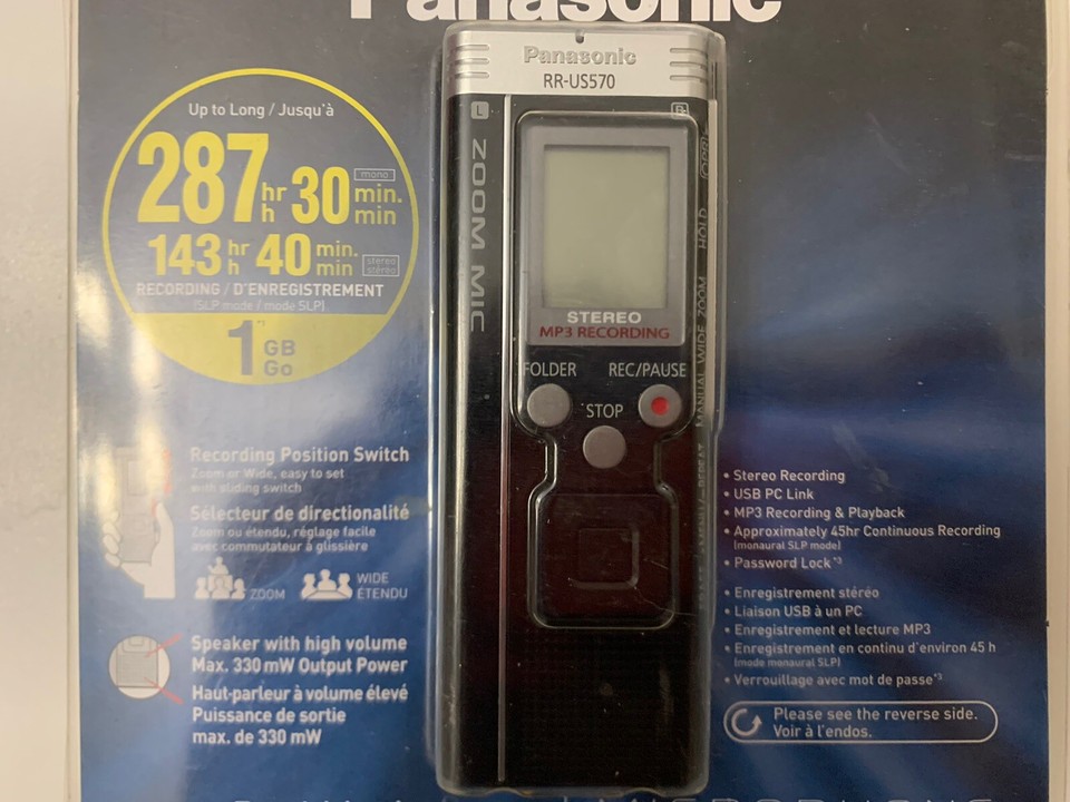 Panasonic RR-US570 Digital Voice Recorder Tested 287 Hours 1GB EVP | eBay