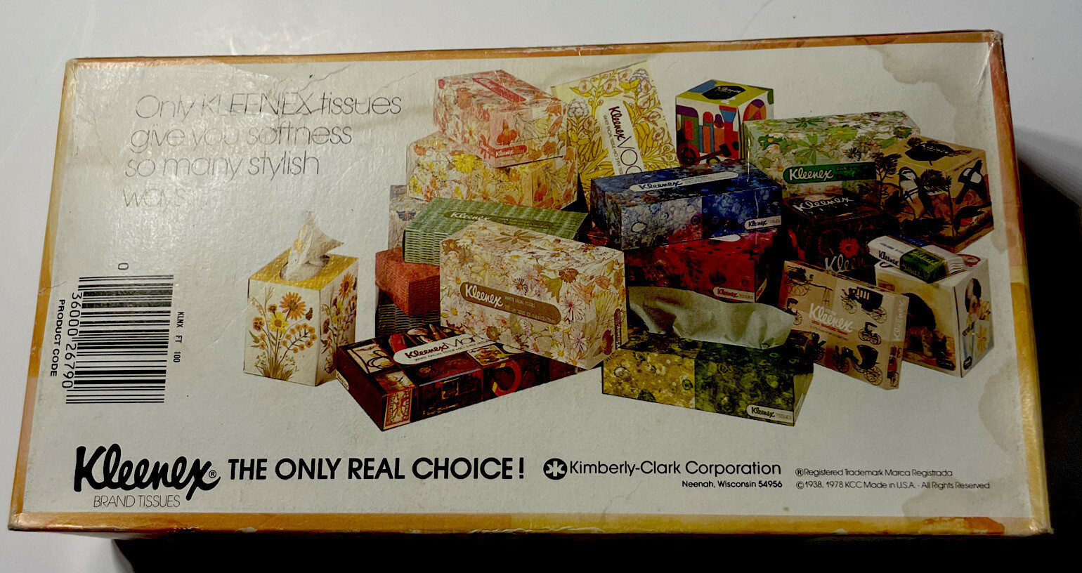 Vintage 80s Kleenex Facial Tissues Farm Fall 100 2-Ply Box Movie TV Set ...