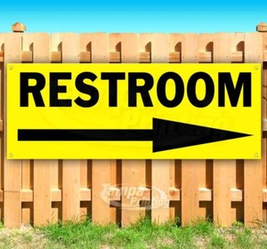 RESTROOM Advertising Vinyl Banner Flag Sign Many Sizes ARROW | eBay