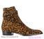 Mens Leopard Printed Buckles Ankle Boots Western Suede Leather High Top ...