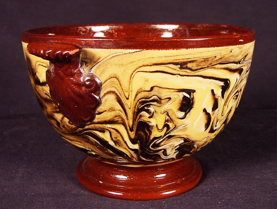 VERY RARE circa 1840 MARBLED AGATE WARE SUGAR BOWL MOCHA WARE MOCHAWARE ...