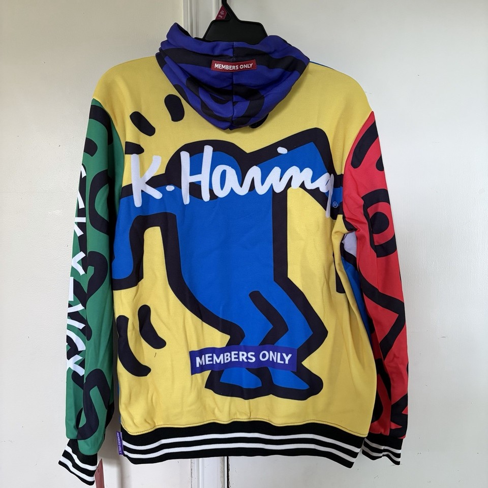 NEW WITH TAGS Keith Haring X Members Only ALL OVER PRINT Hoodie Men’s ...