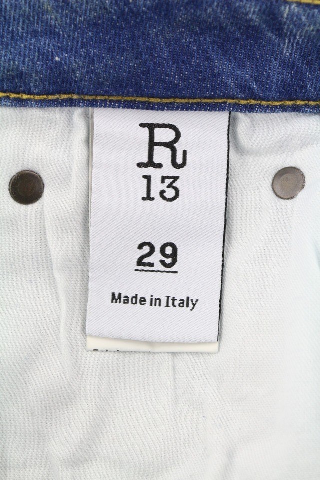 R13 Kick Fit Women Jeans 29 Jasper Stretch Cropped Whiskers Faded Flare ...