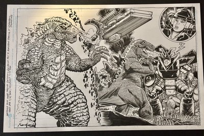 original comic art - GODZILLA DIMENSIONAL JOURNEY pt1 -Kaiju 11 x 17 ...