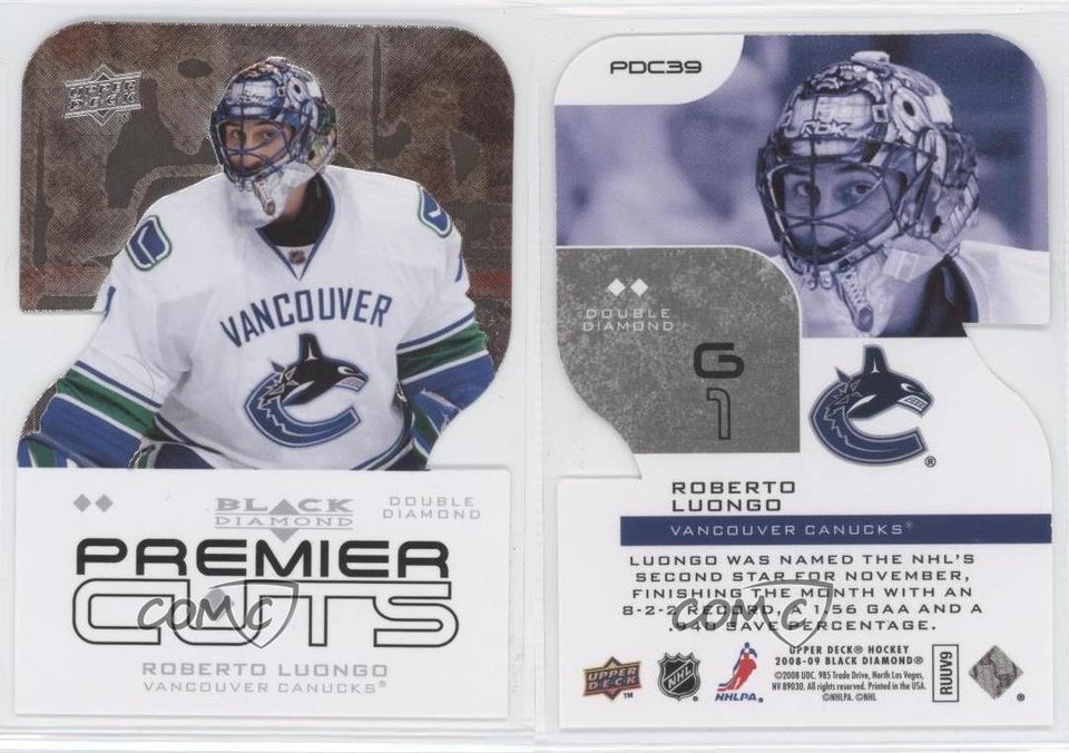 2008-09 Upper Deck Black Diamond Premier Die-Cuts Roberto Luongo #PDC39 ...