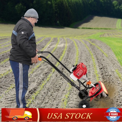 52cc Gas Power Garden Farmyard Tiller Cultivator Tilling Rototiller 2 ...