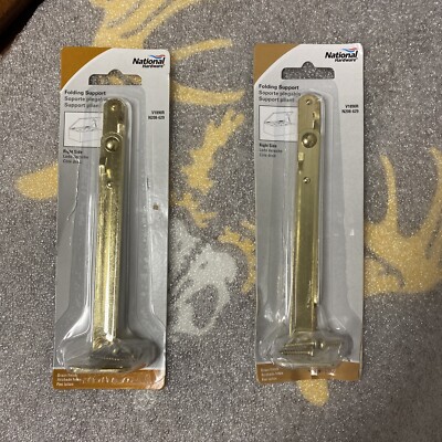 LOT OF 2 National Hardware N208-629 V1890R Folding Support in Brass ...