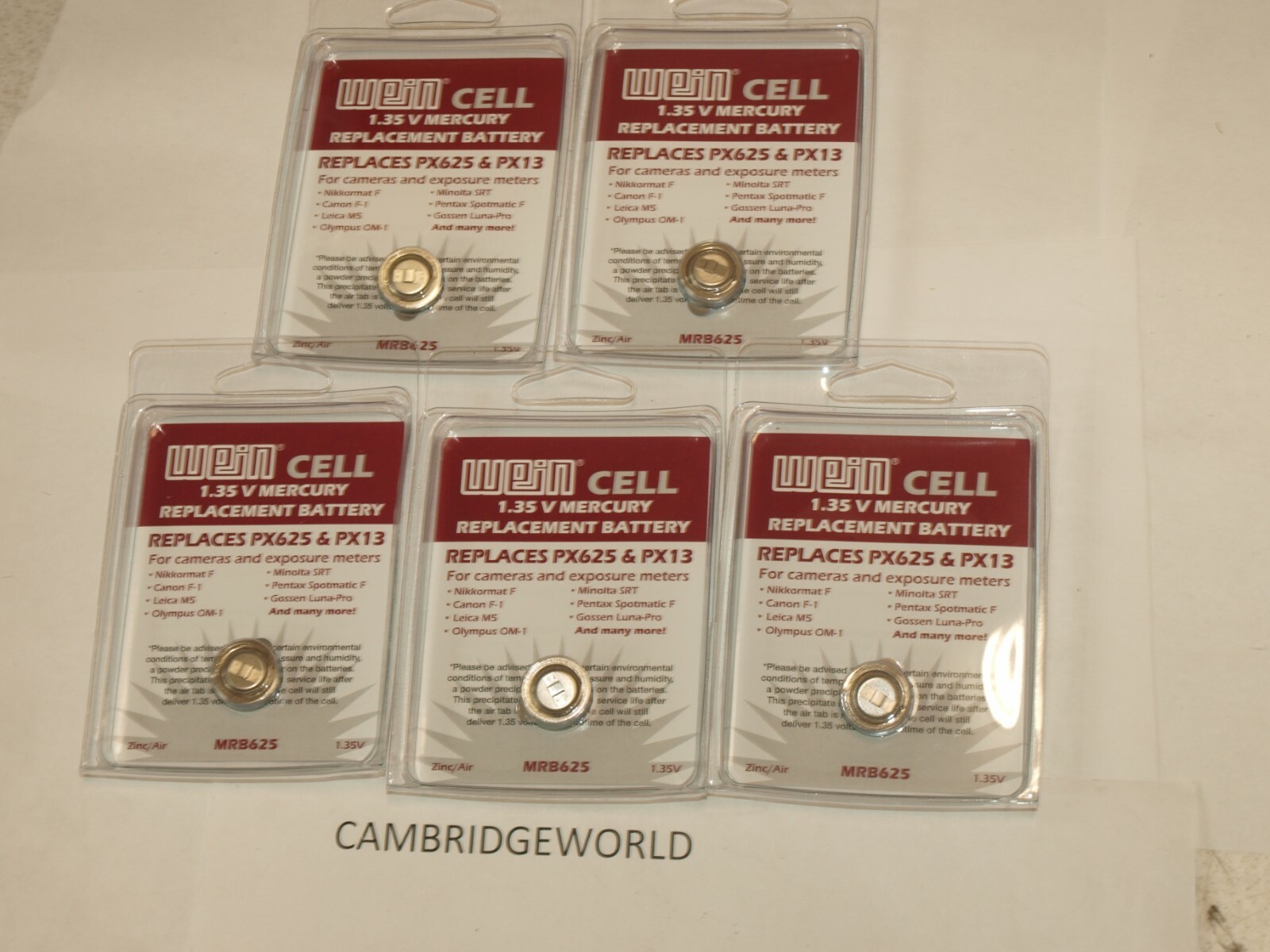 Wein PX625 PX13 CELL Mercury Free 1.35V 5PC NEW FRESH REPLACEMENT ...